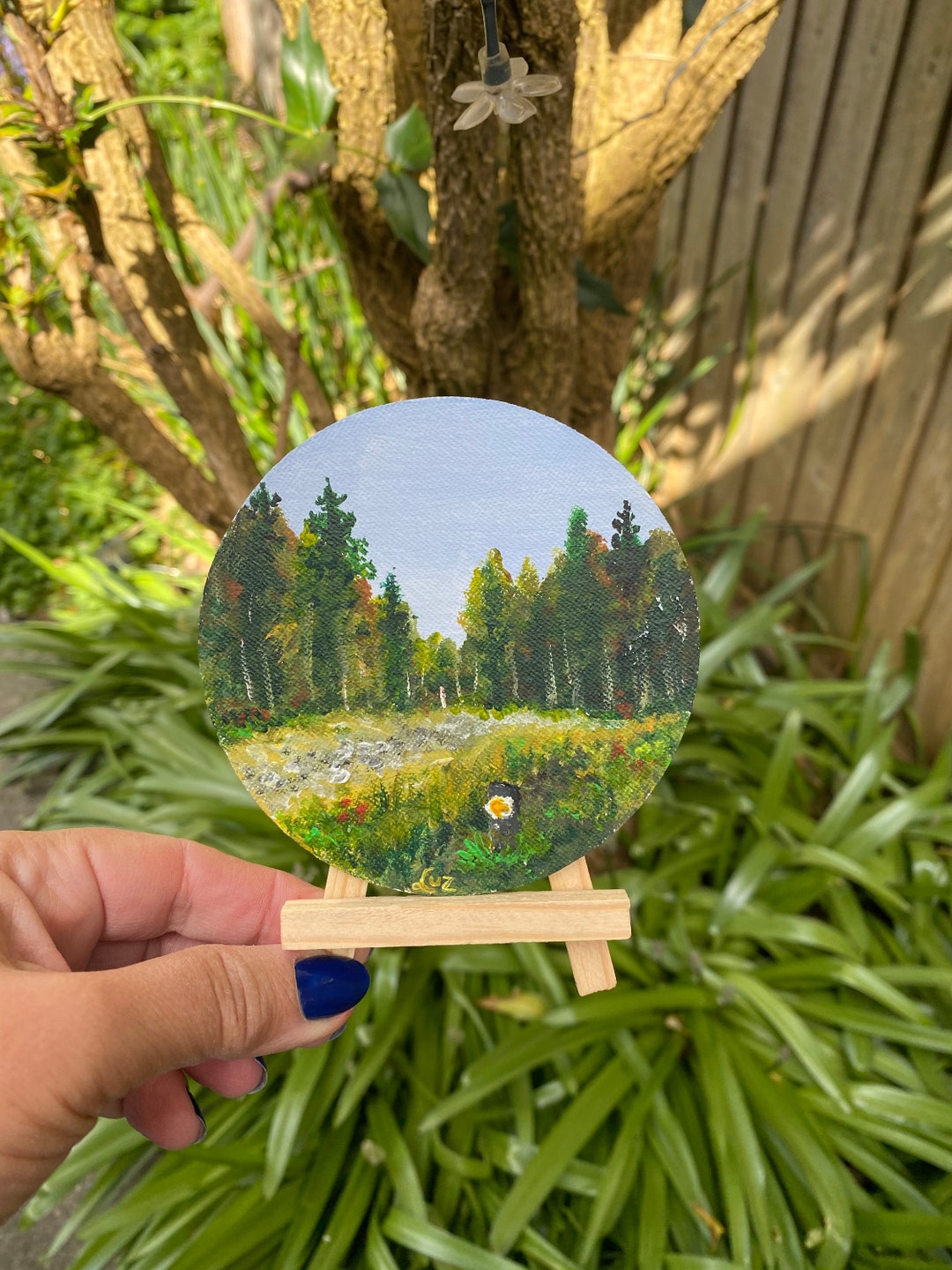 Acrylic Original Painting the Way Painting Round Canvas - Etsy