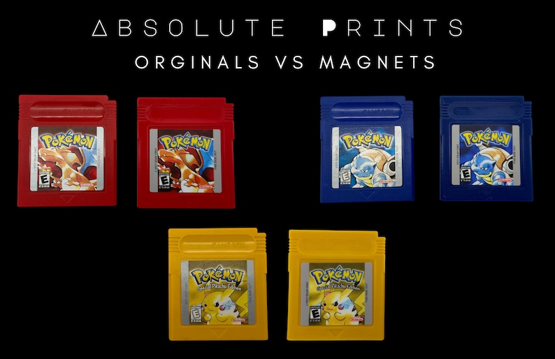 Classic Pokémon Game Boy Fridge Magnet | Full Scale Replica | Gen 1 & 2 ...