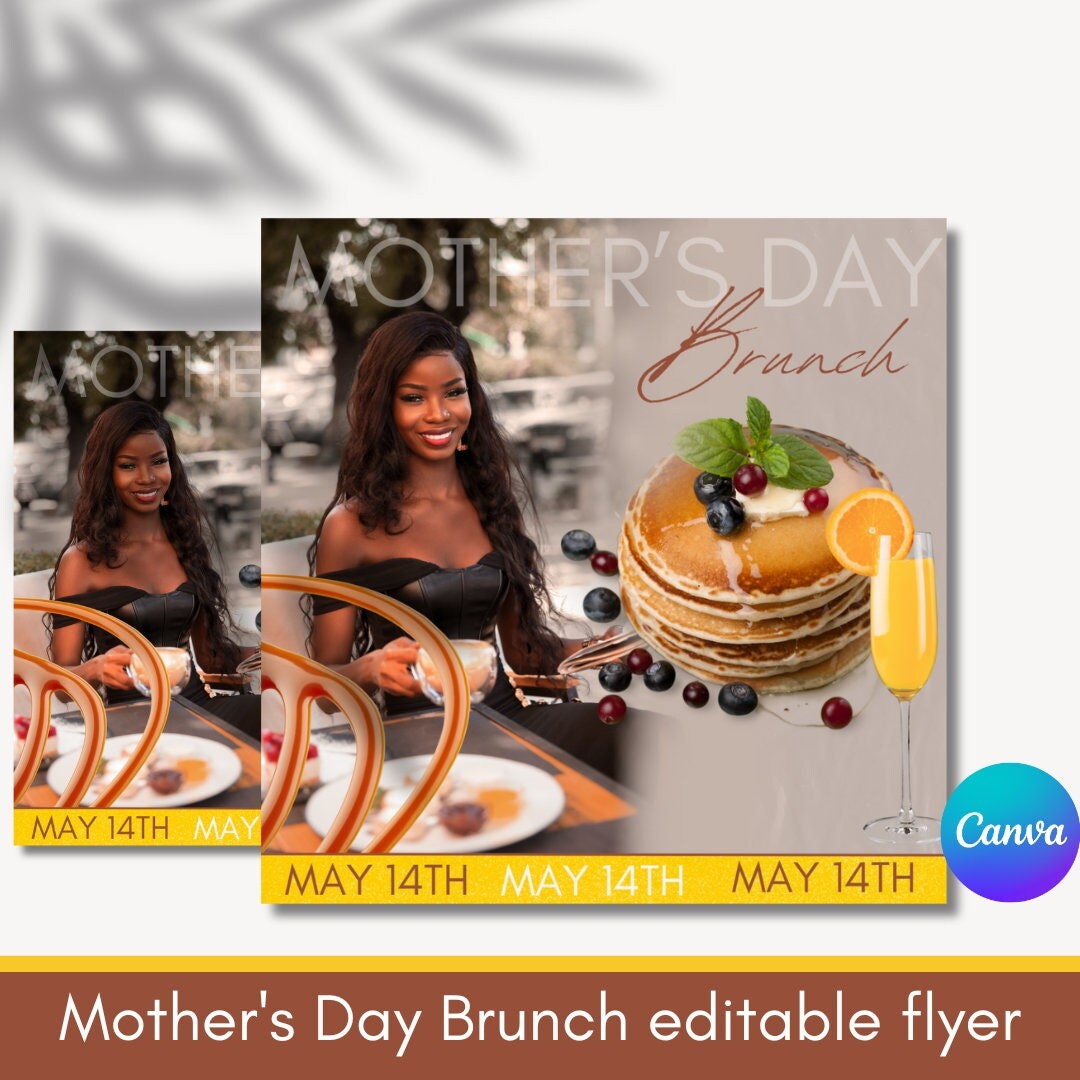 Mother's Day Brunch Flyer, Mimosa Flyer, Trendy Mother's Day Sale Flyer ...