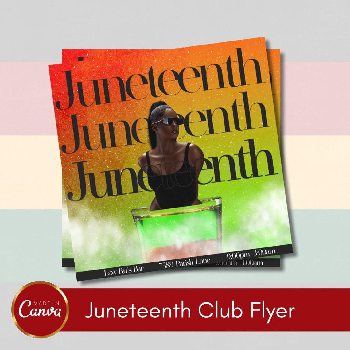 Juneteenth Club Flyer, Party Flyer, Bar Flyer, Holiday Flyer - Etsy