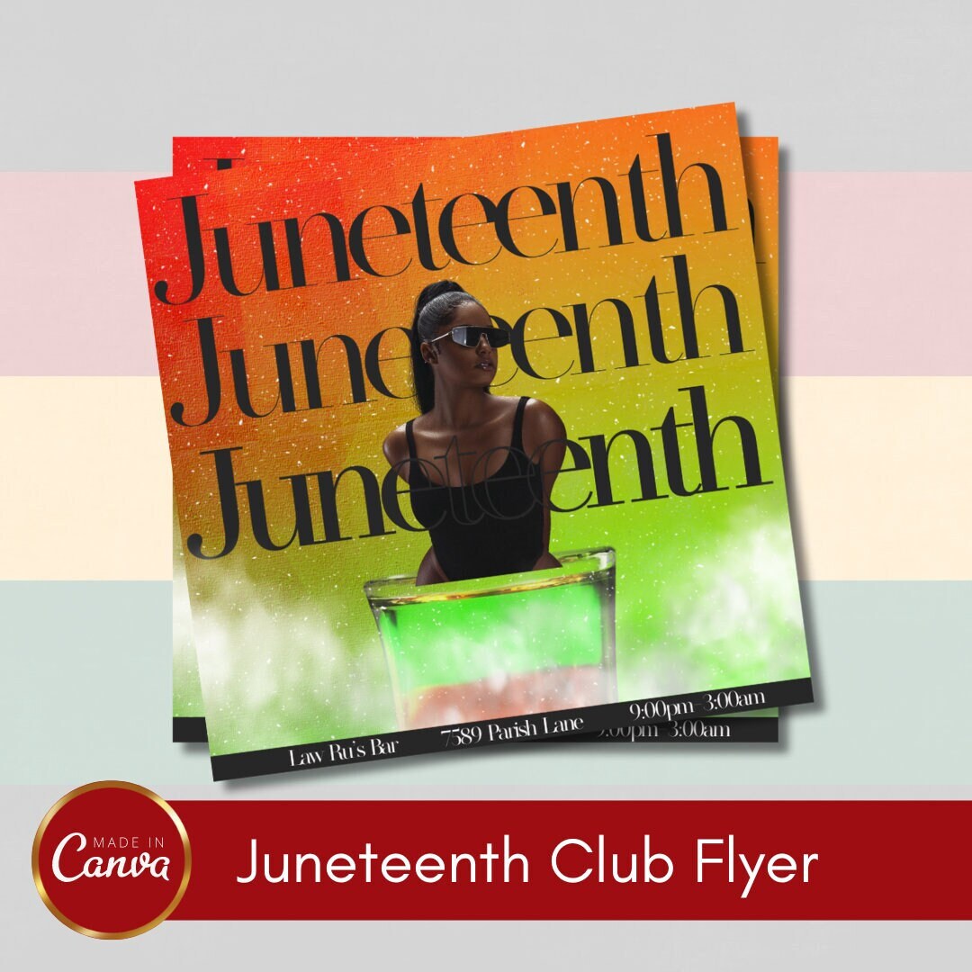 Juneteenth Club Flyer, Party Flyer, Bar Flyer, Holiday Flyer - Etsy