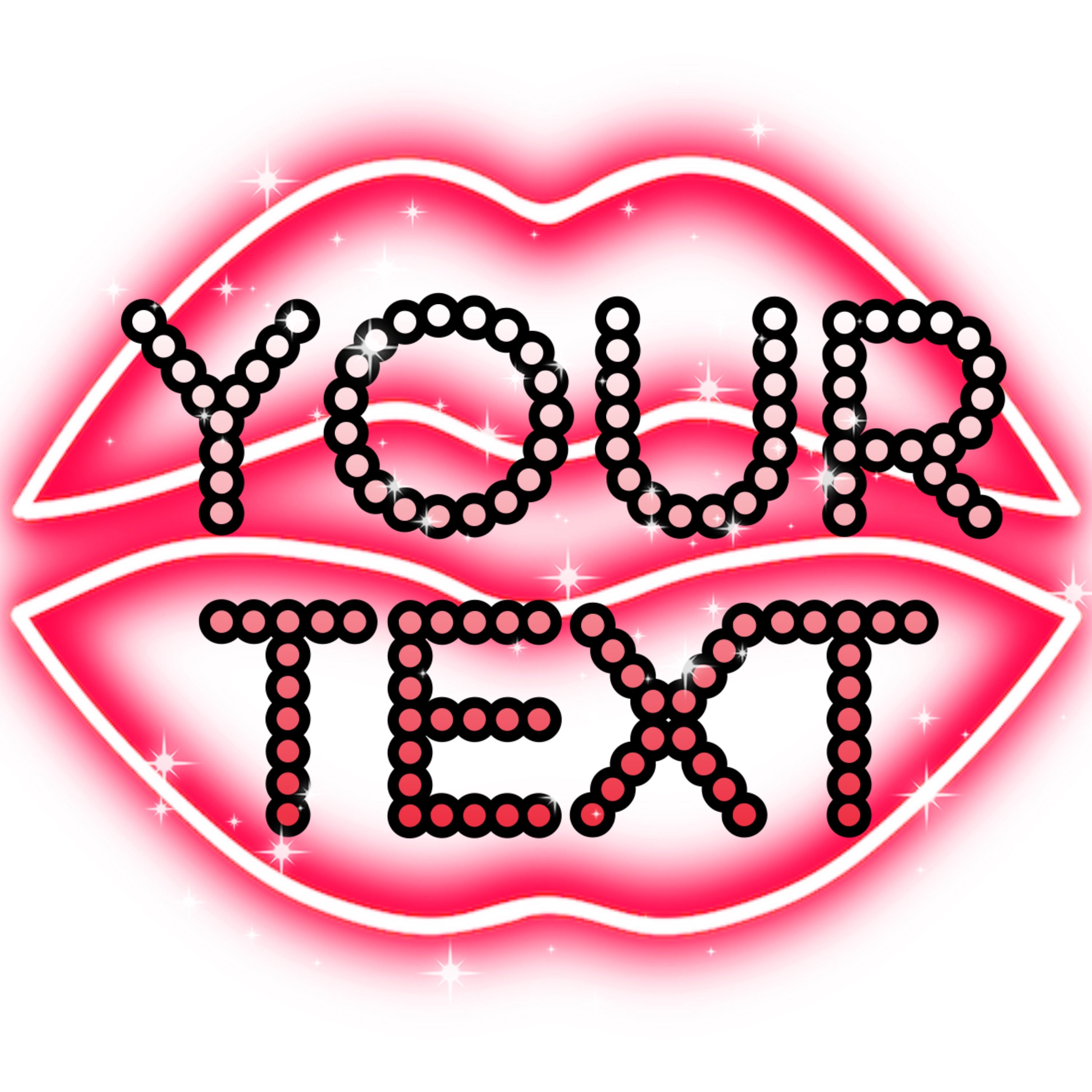 Red Neon Lights Logo | Etsy