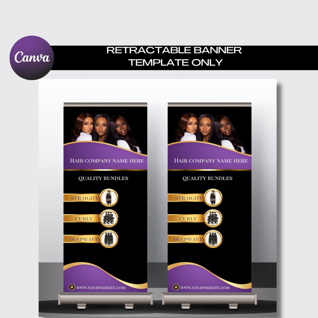 Purple Hair Company Retractable Banner Template - Etsy