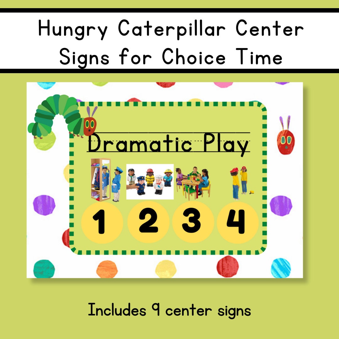 Hungry Caterpillar Center Signs for Choice Time - Etsy