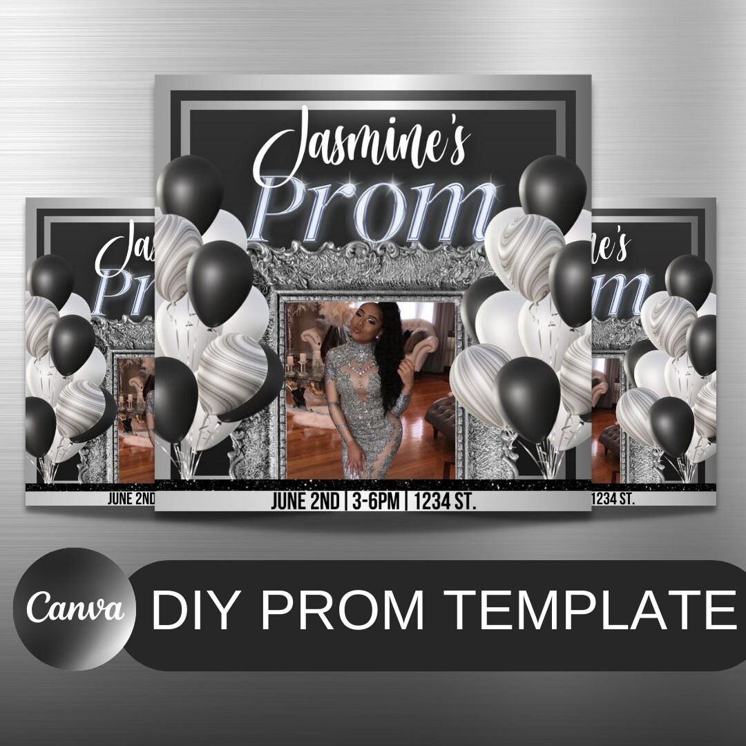 Black & Silver Prom Template - Etsy