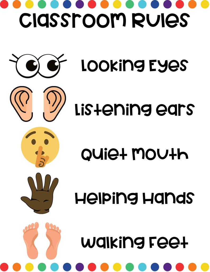Classroom Rules Prek - Etsy