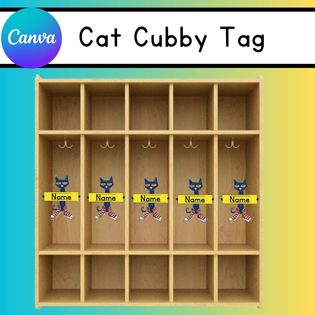Cat Cubby Label for Daycare or Prek, Editable in Canva - Etsy