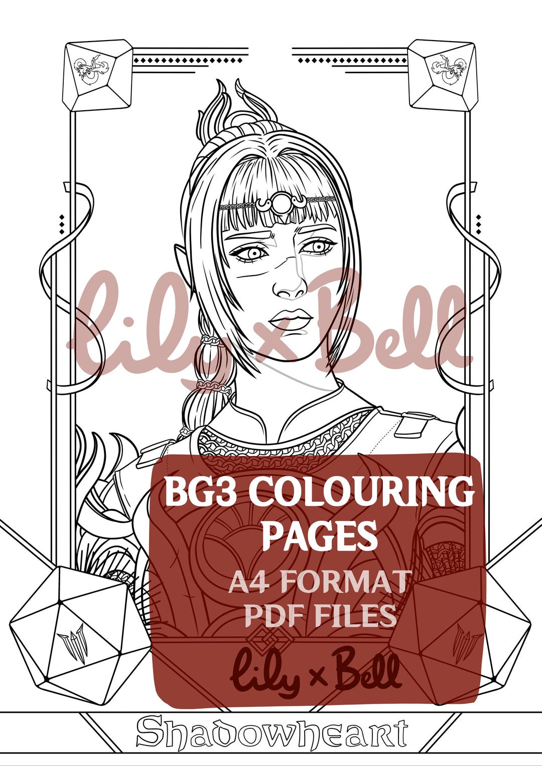 Baldur's Gate 3 Coloring Pages PDF: Karlach, Shadowheart, Lae'zel - Etsy