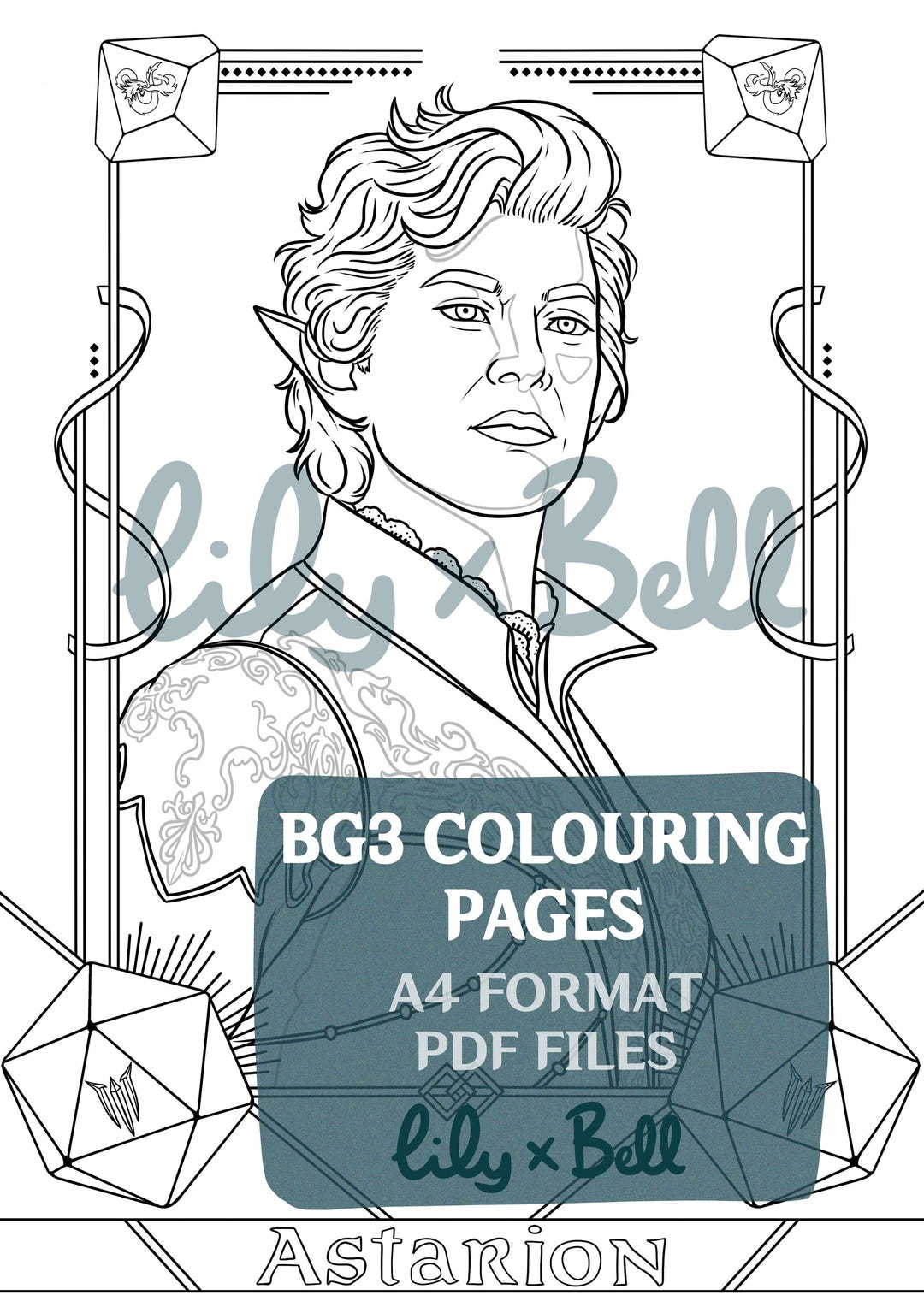 Baldur's Gate 3 Coloring Pages PDF: Gale, Astarion, Halsin, and Wyll - Etsy