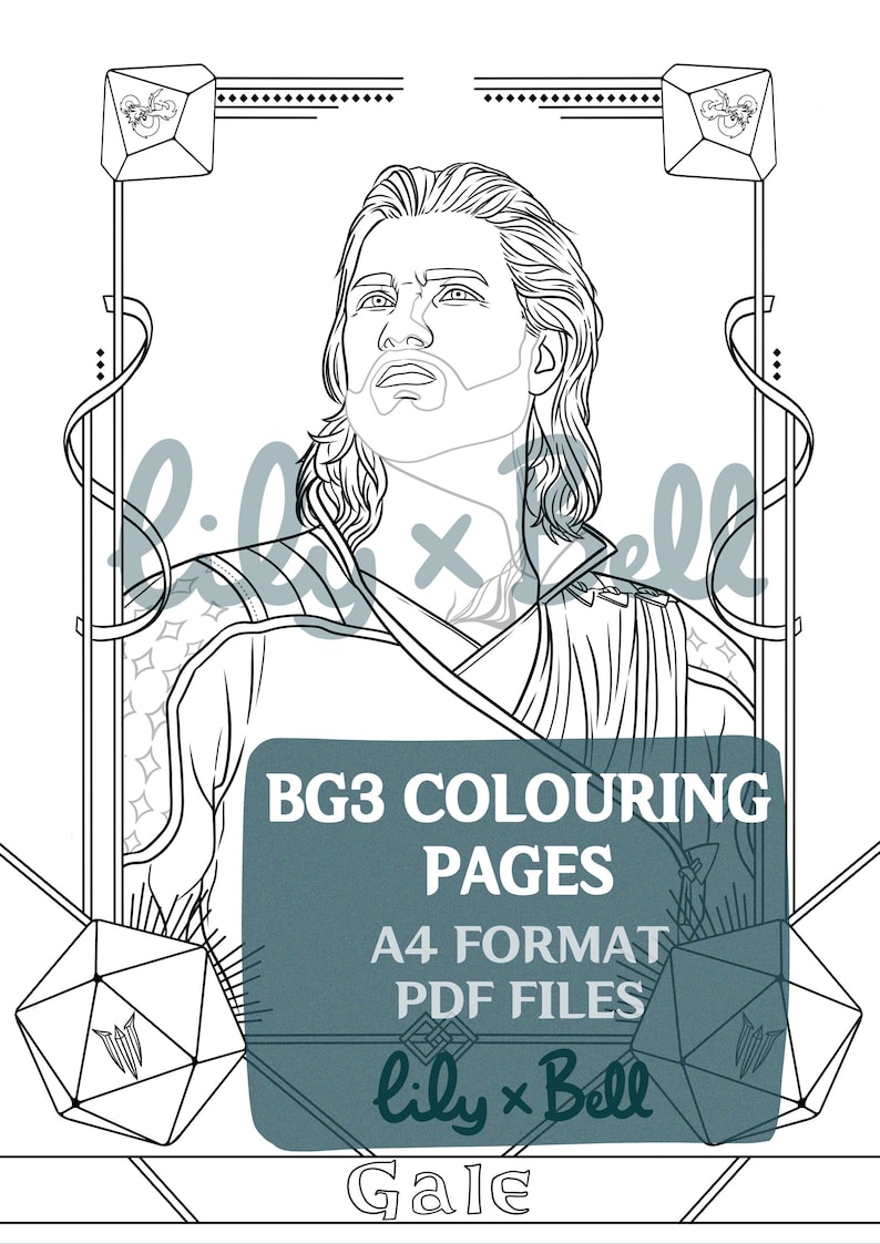 Baldur's Gate 3 Coloring Pages PDF: Gale, Astarion, Halsin, and Wyll - Etsy