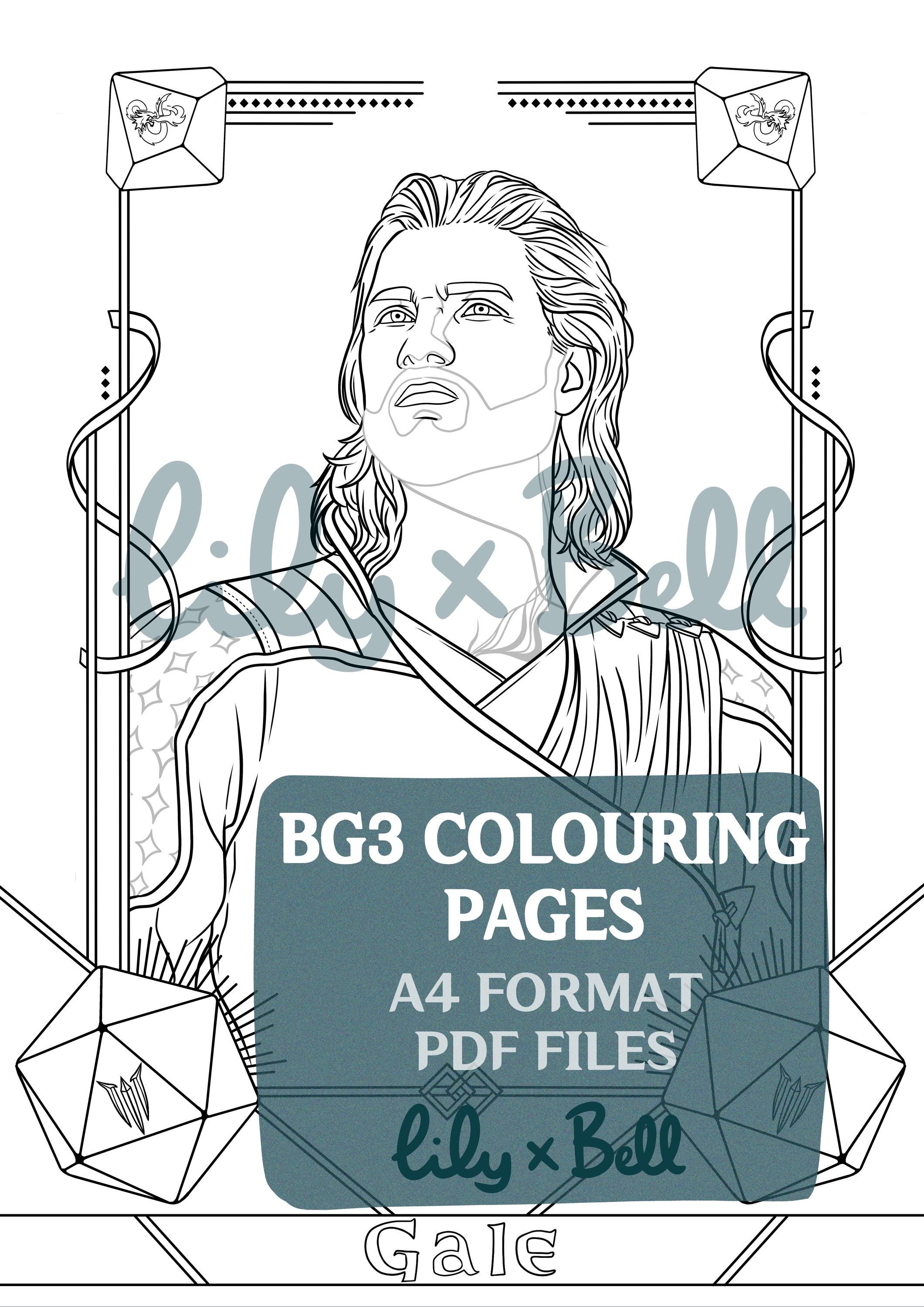 Baldur's Gate 3 Coloring Pages PDF: Gale, Astarion, Halsin, and Wyll - Etsy