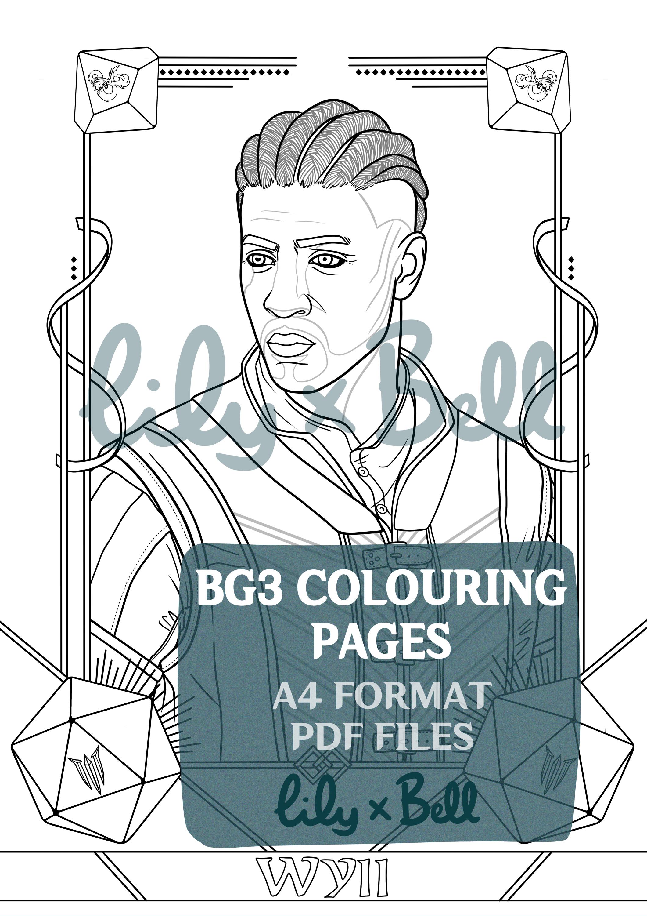 Baldur's Gate 3 Coloring Pages PDF: Gale, Astarion, Halsin, and Wyll - Etsy