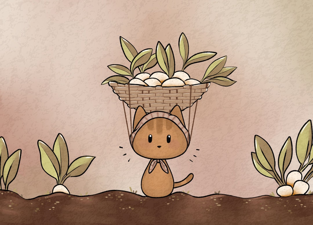 Turnip Cat Art Print - Etsy