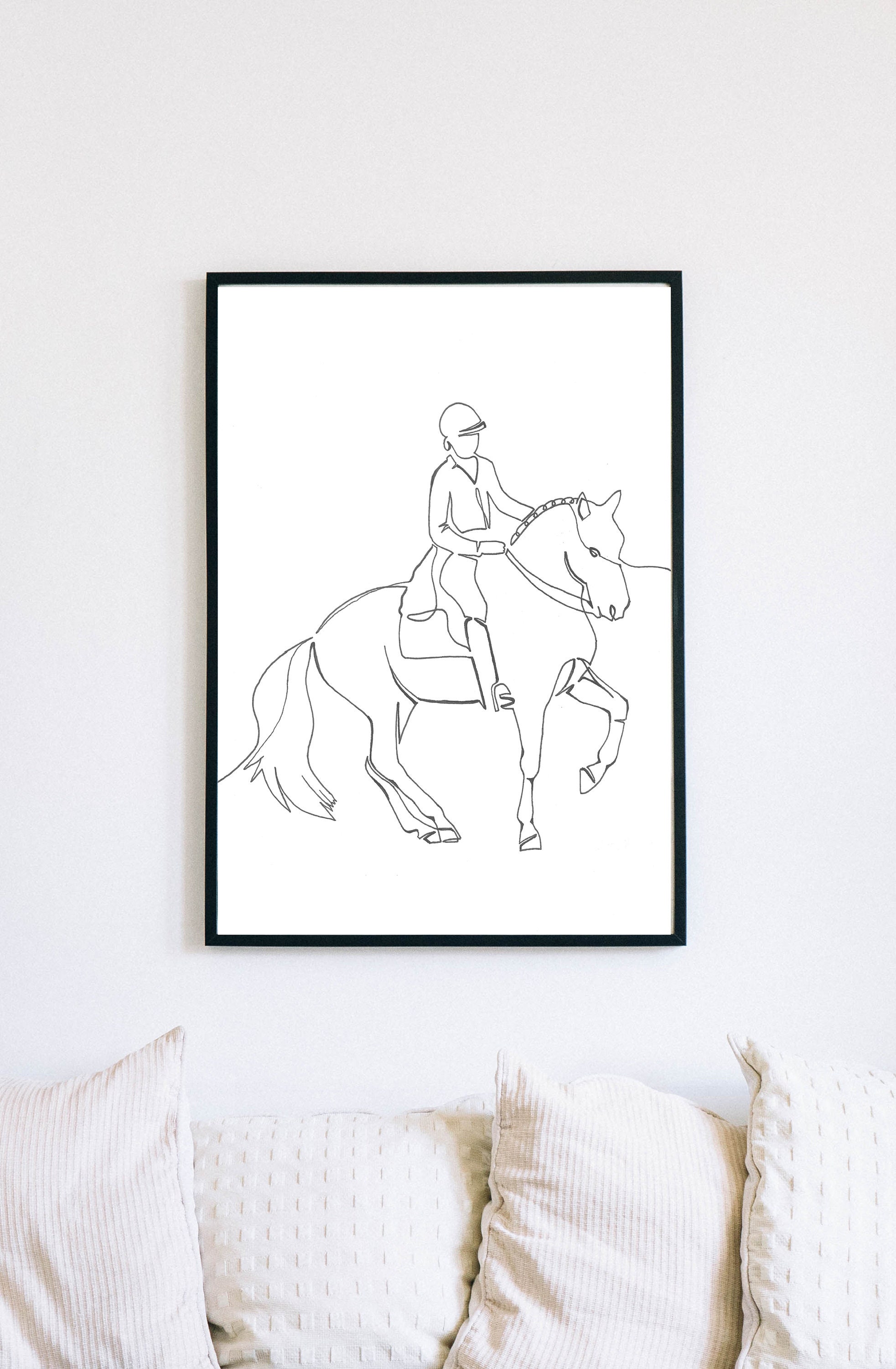 Horse One Line Drawing, Horse Wall Art, Printable Art, Printable Horse ...