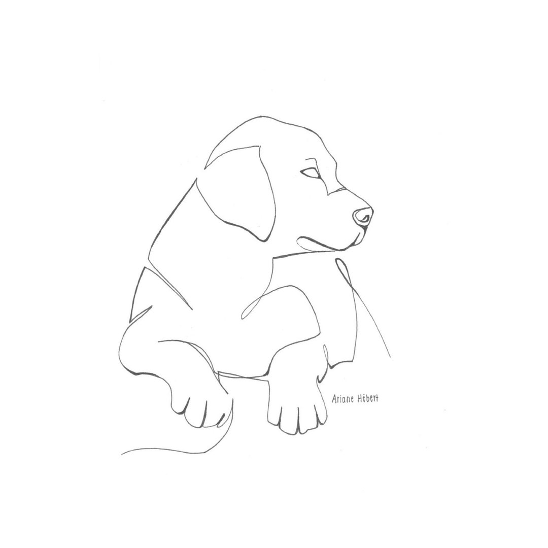 One Line Drawing, Art, Single Line, Puppy, Dog, Dog Drawing, Black ...