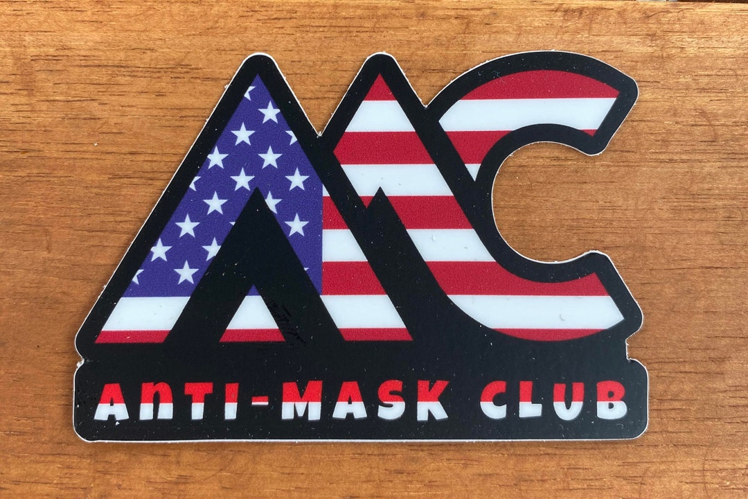Anti-mask Club AMC Logo USA Flag Sticker, Anti Mask Mandate, Republican ...