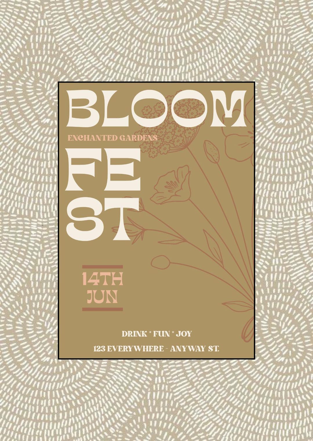 BLOOM FEST FLYER, Printable Invitation, Editable Invitation, Invite ...