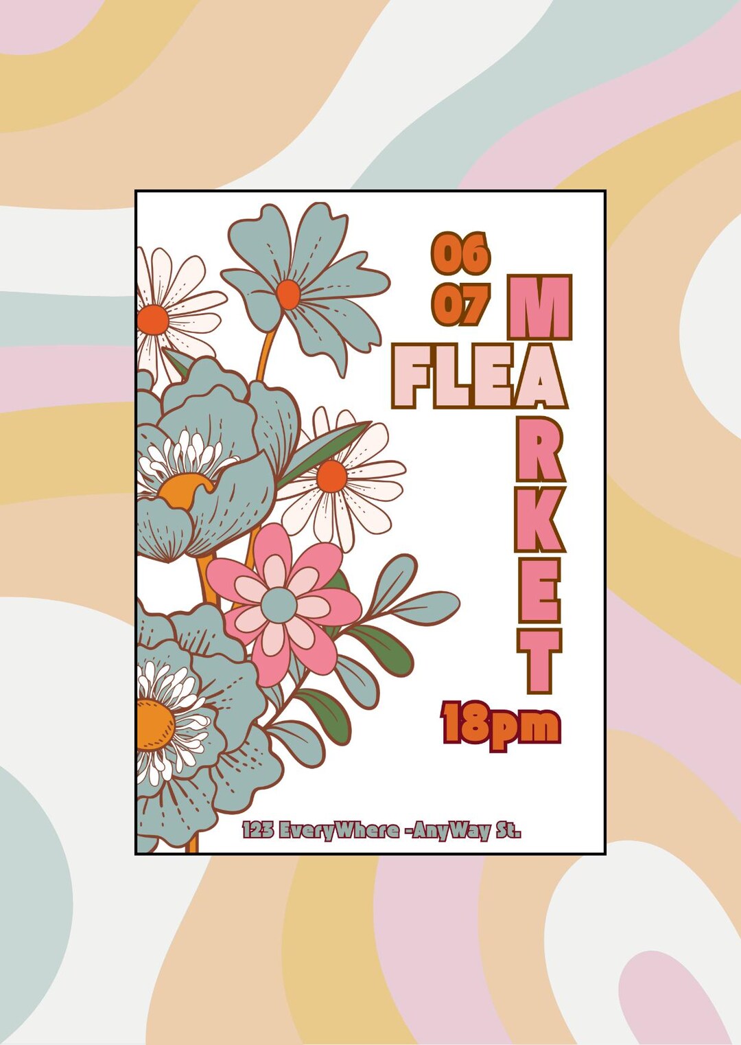 FLEA MARKET INVITE, Printable Invitation, Editable Invitation, Invite ...