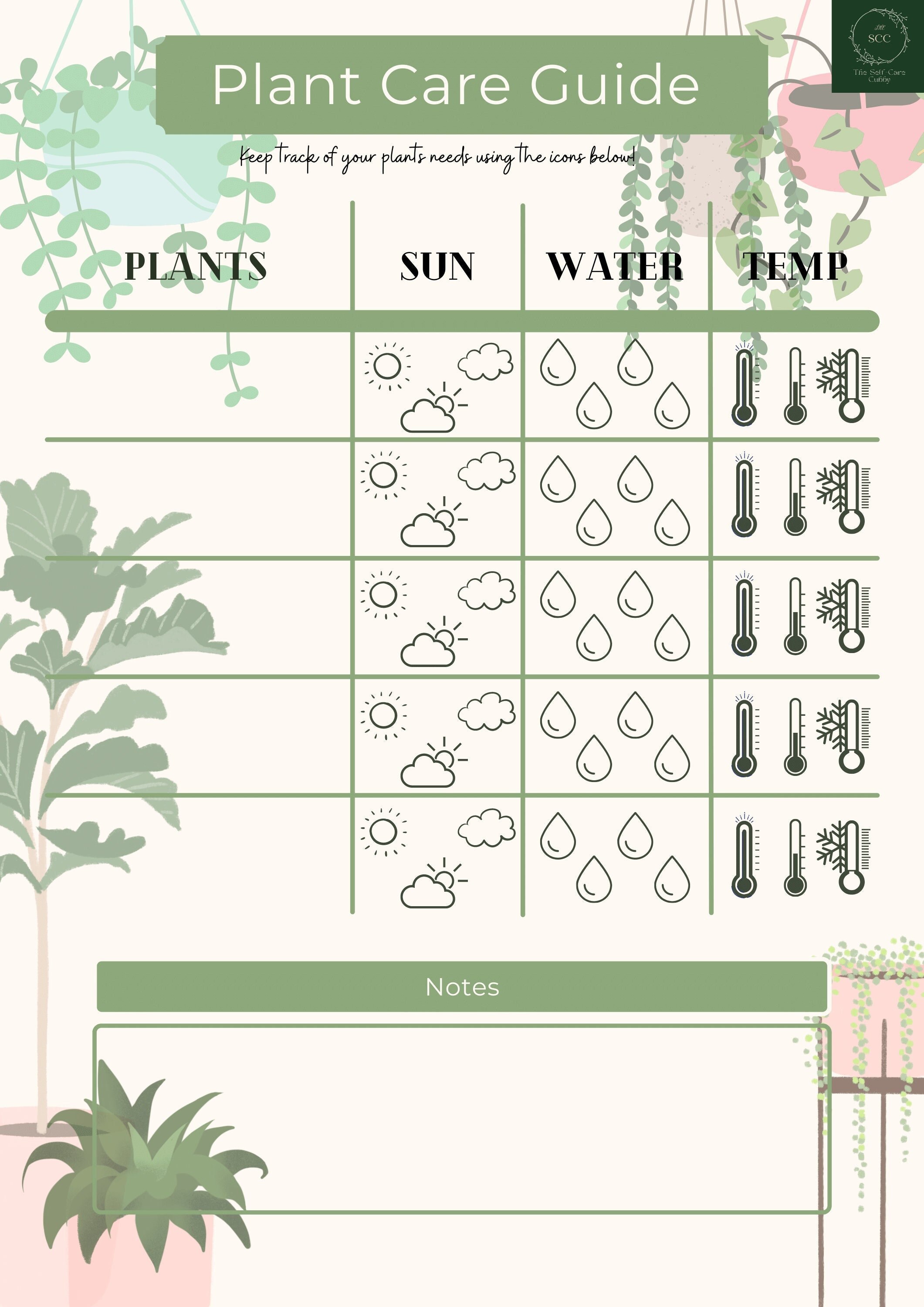 Plant Care Guide, Simple Tracking Tool to Keep Plants Thriving, Pngs ...