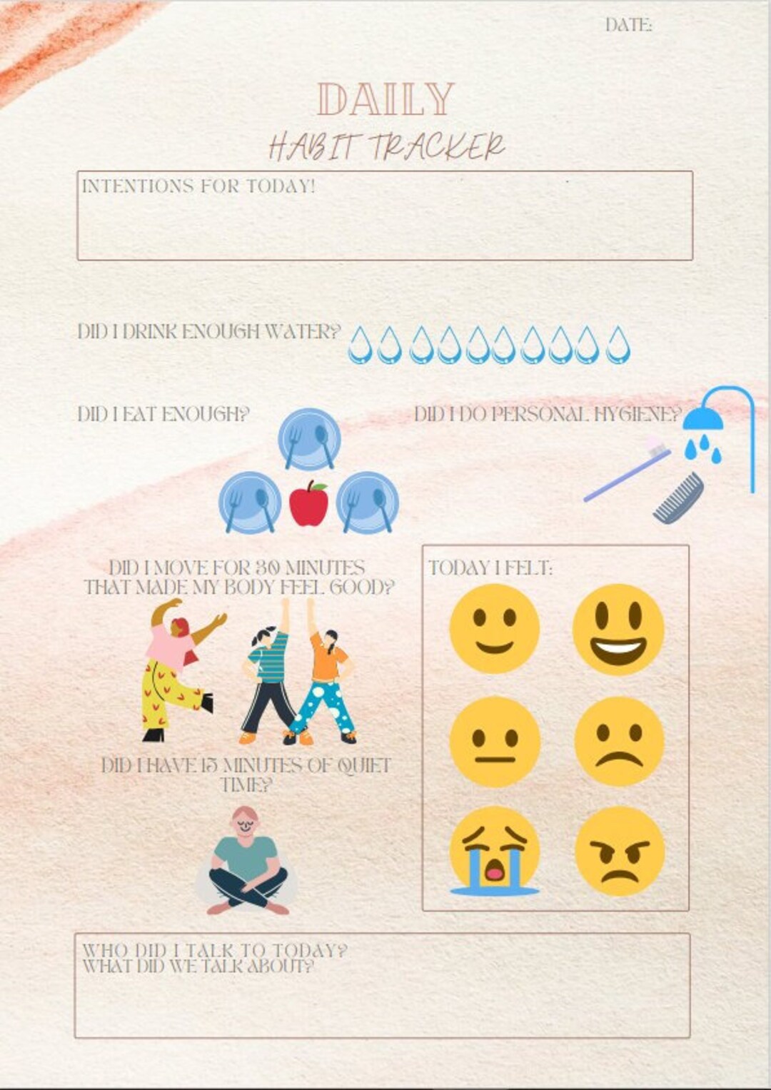 Visual Habit Tracker, Printable PDF for Physical and Digital Planning ...