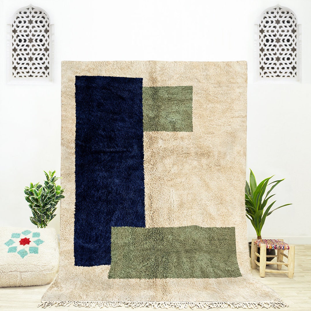 Minimalist Contemporary Moroccan Rug - Colorful Abstract Rug With ...