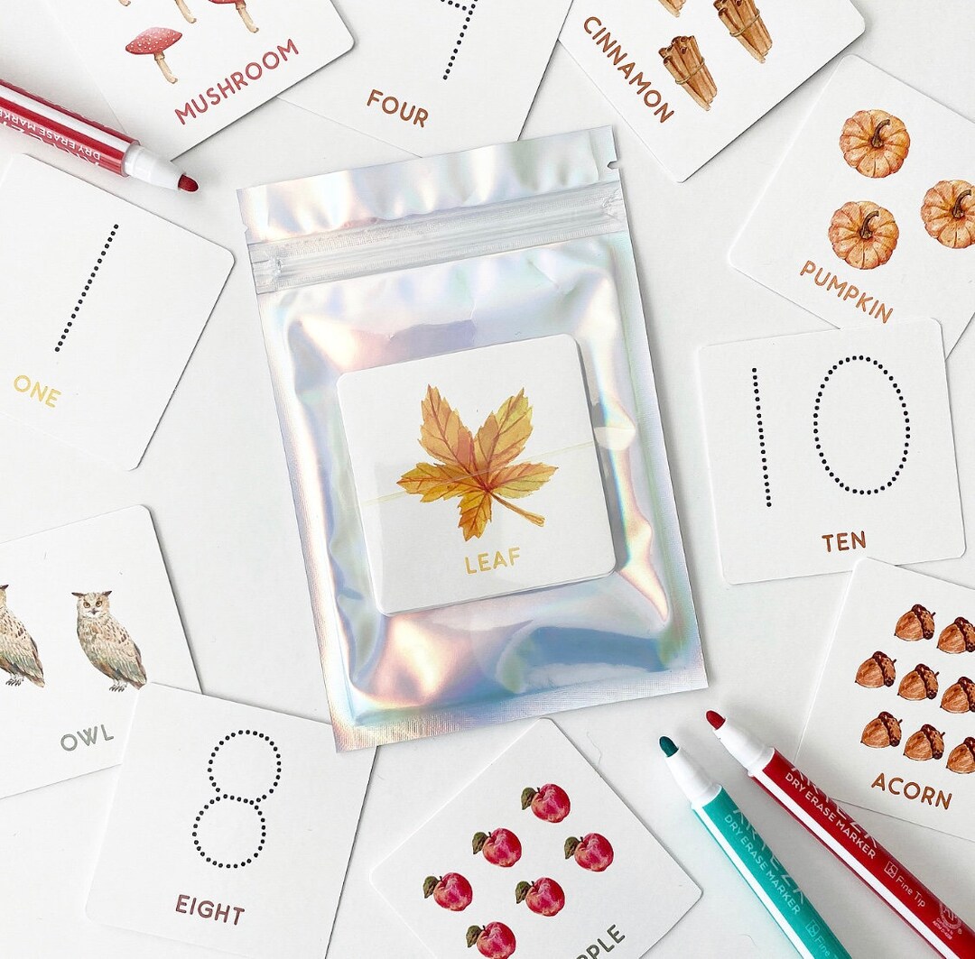 FALL COUNTING - Preschool / Kindergarten Mini Flashcard Kit (dry Erase ...