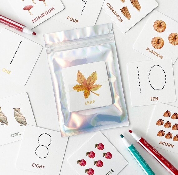 FALL COUNTING Preschool / Kindergarten Mini Flashcard Kit | Etsy