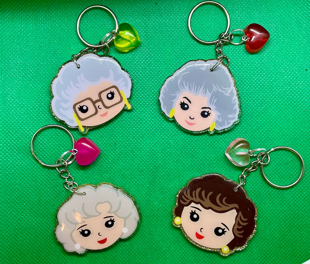 Golden Girls Keychains With Heart Charm; Mother’s Gift Keychain; Sophia ...