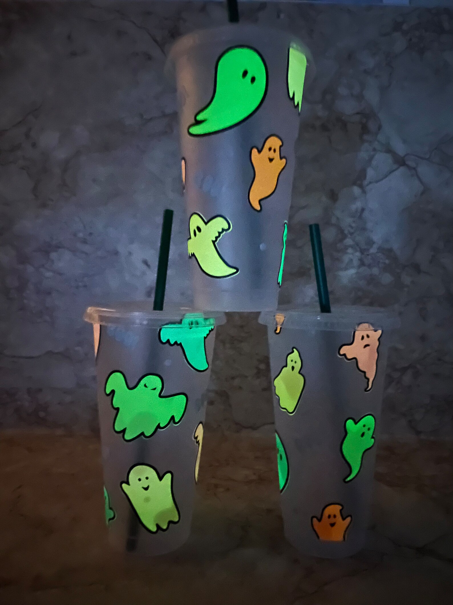 Glow in the Dark Ghost Cup; 24 Oz Glow in the Dark Cold Cup; Halloween ...