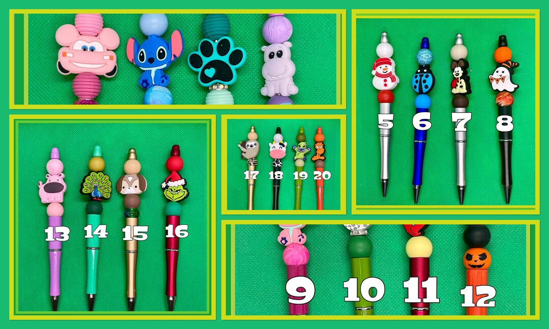 Custom Beaded Character Pens; Character Pens - Etsy