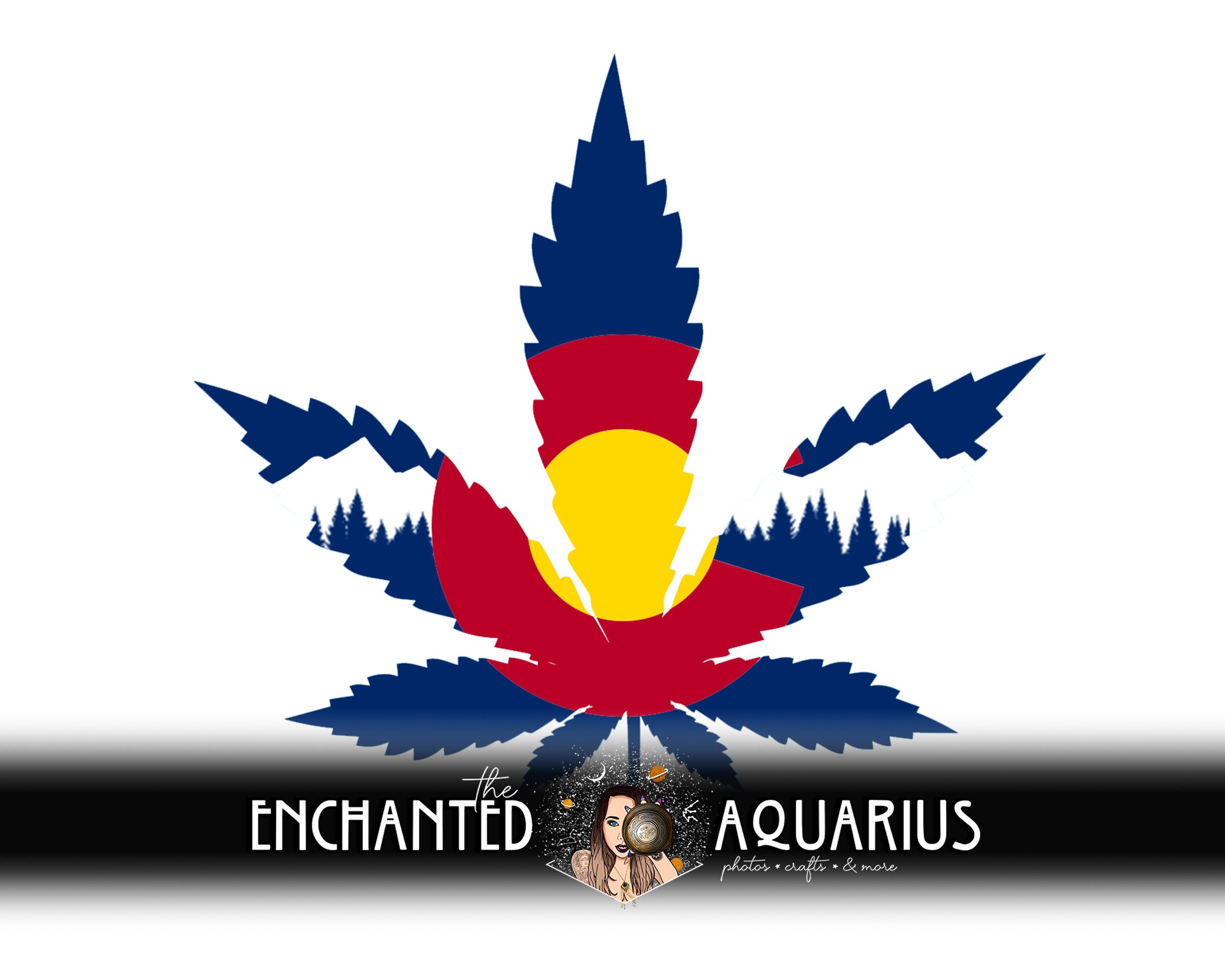 Colorado Flag With Pot Leaf