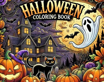 Printable Halloween Coloring Book - Digital Download - Etsy
