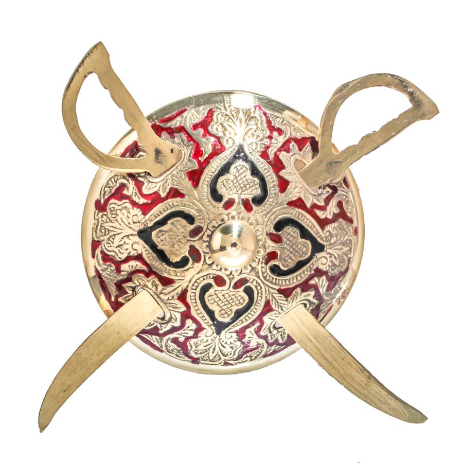 Indian Brass Sword and Shield Home Decor Vintage Brass - Etsy