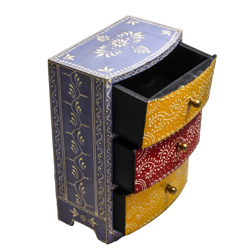 Traditional Indian Handcrafted Hand-painted Multi Color Decorative Box ...