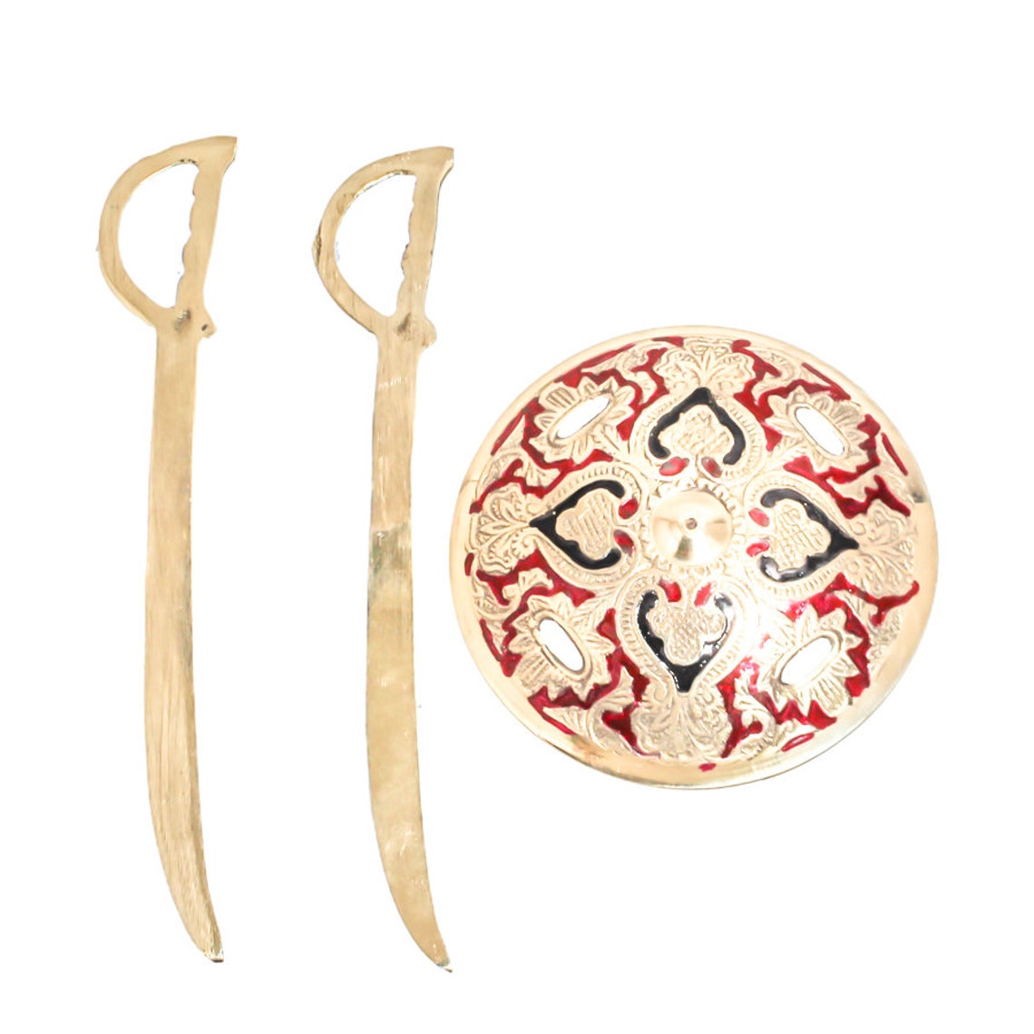 Indian Brass Sword and Shield Home Decor Vintage Brass - Etsy