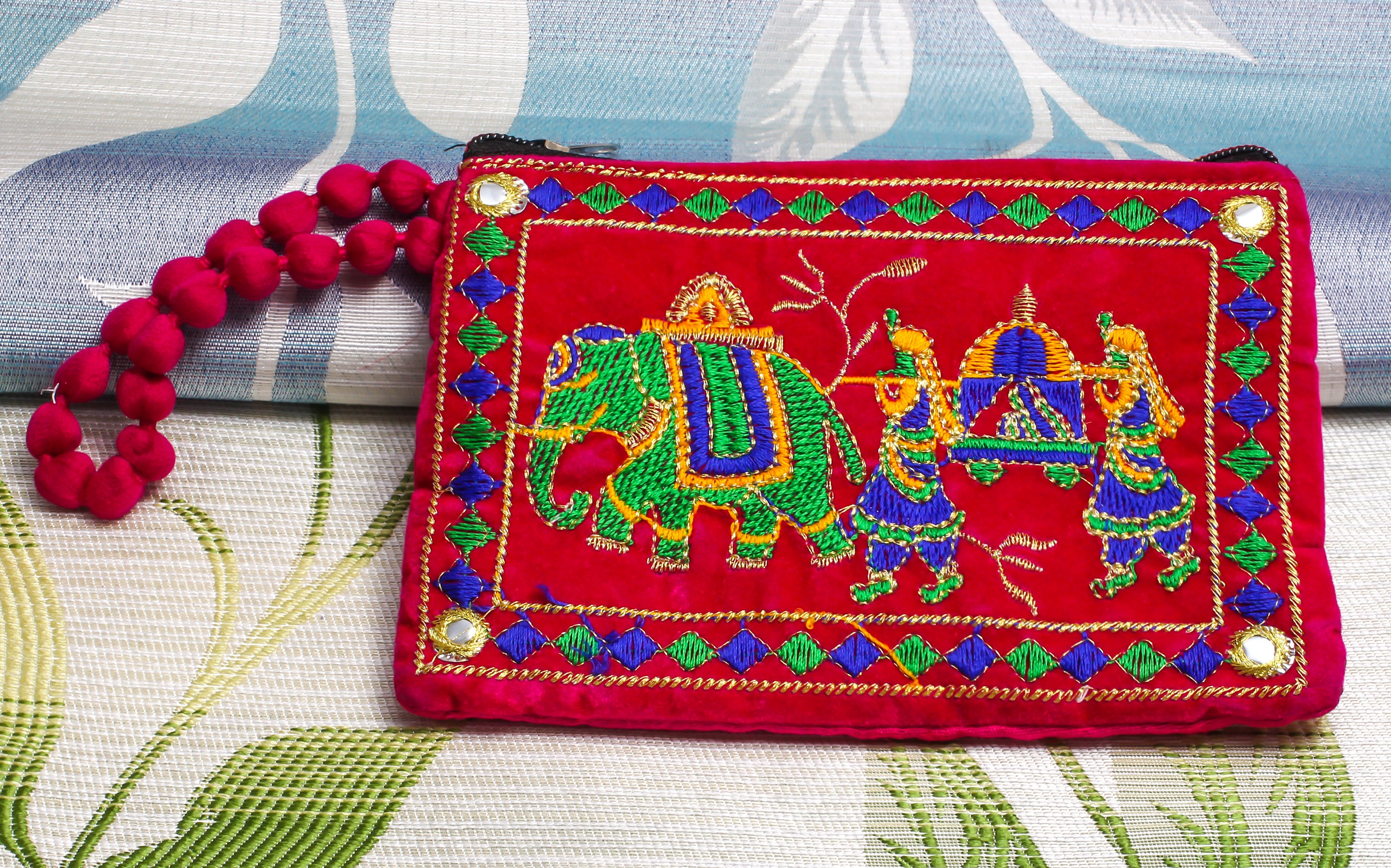 Indian Handmade,cotton Velvet Pouch, Money Pouch, Hand Purse,ykk Zip ...