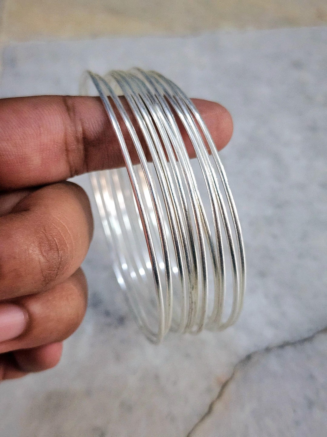 Set of 10 Bangle, 925 Sterling Silver, Wide Silver Bangle , Bangle Set ...