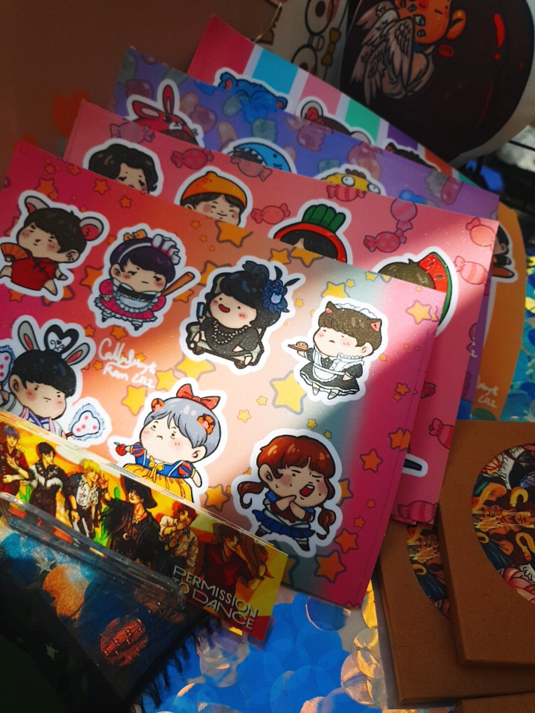 BTS Chibis Glitter Sticker Sheet - Etsy UK