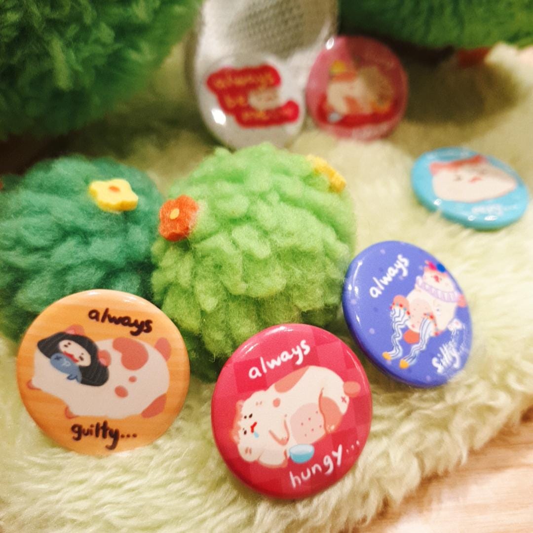 Fat Cat Mini Badge Capsule Set (6 Badges) - Etsy