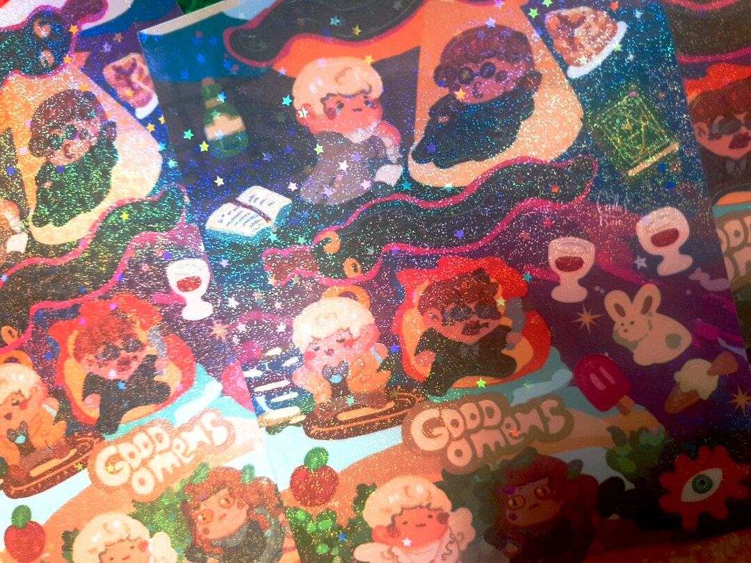 Angel and Devil Holographic Deco Sticker Sheet - Etsy