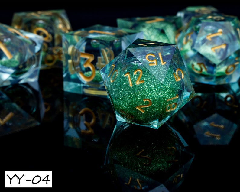 DD D6 Green Liquid Flow Core RPG Polyhedral Sharp Edge - Etsy
