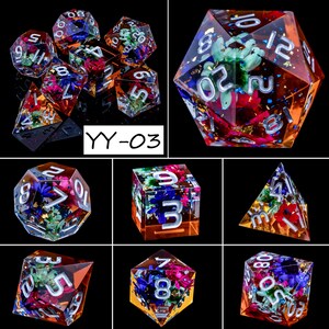 Dnd Purple Blue Sharp Edge Resin D6 DD RPG Polyhedral Dice Set for ...