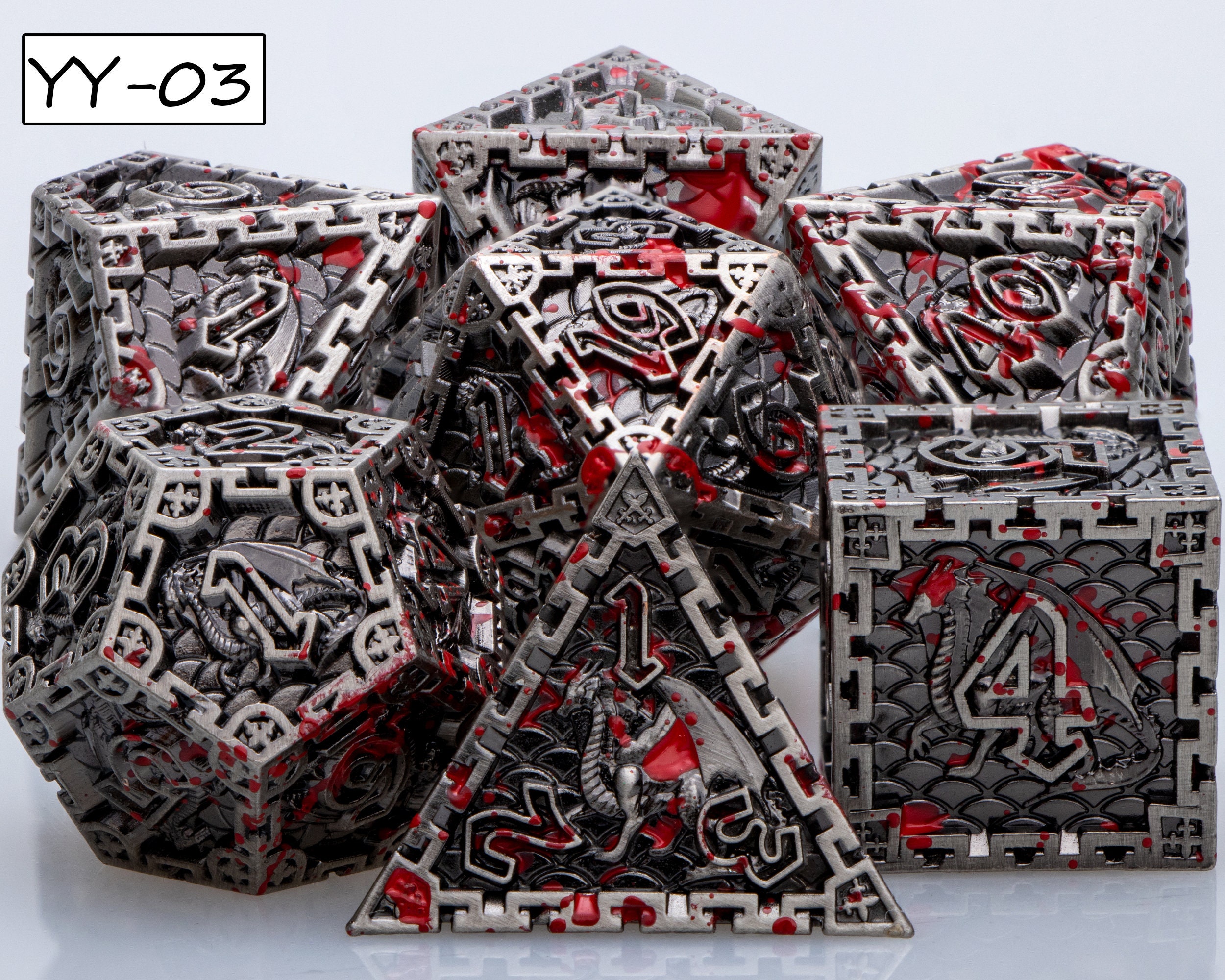 RPG White Dice Dragon Scale Dnd Dice Dice Set D&D Dice - Etsy Canada