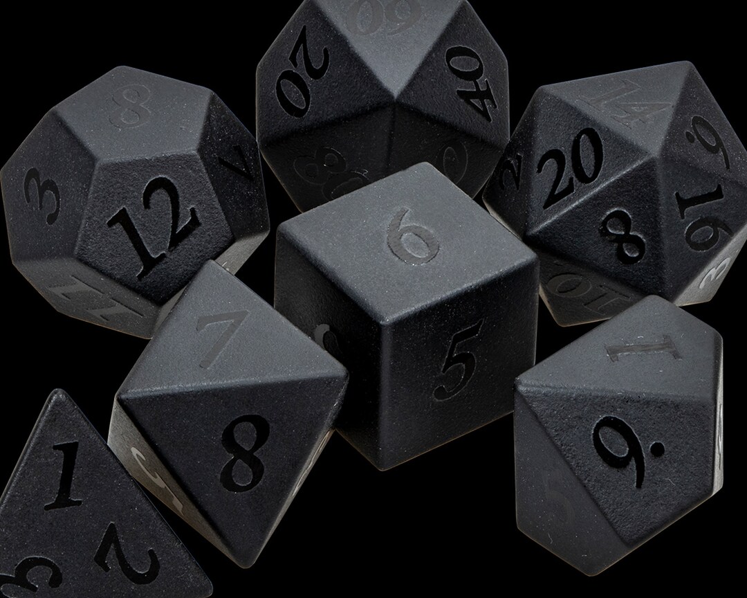 Dnd Black Sharp Edge Gem Handmade RPG Polyhedral D and D Dice Set for ...
