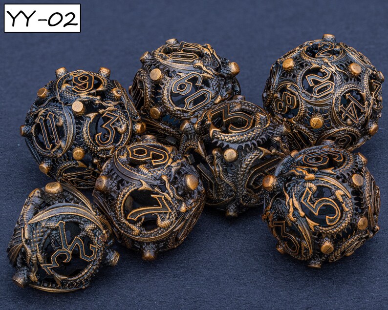 Dnd Dragon D20 Metal Polyhedral RPG Drip Blood D6 Hollow - Etsy