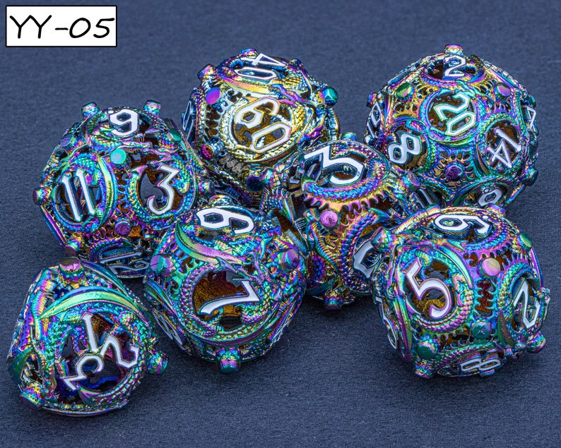 Dnd Dragon D20 Metal Polyhedral RPG Drip Blood D6 Hollow - Etsy