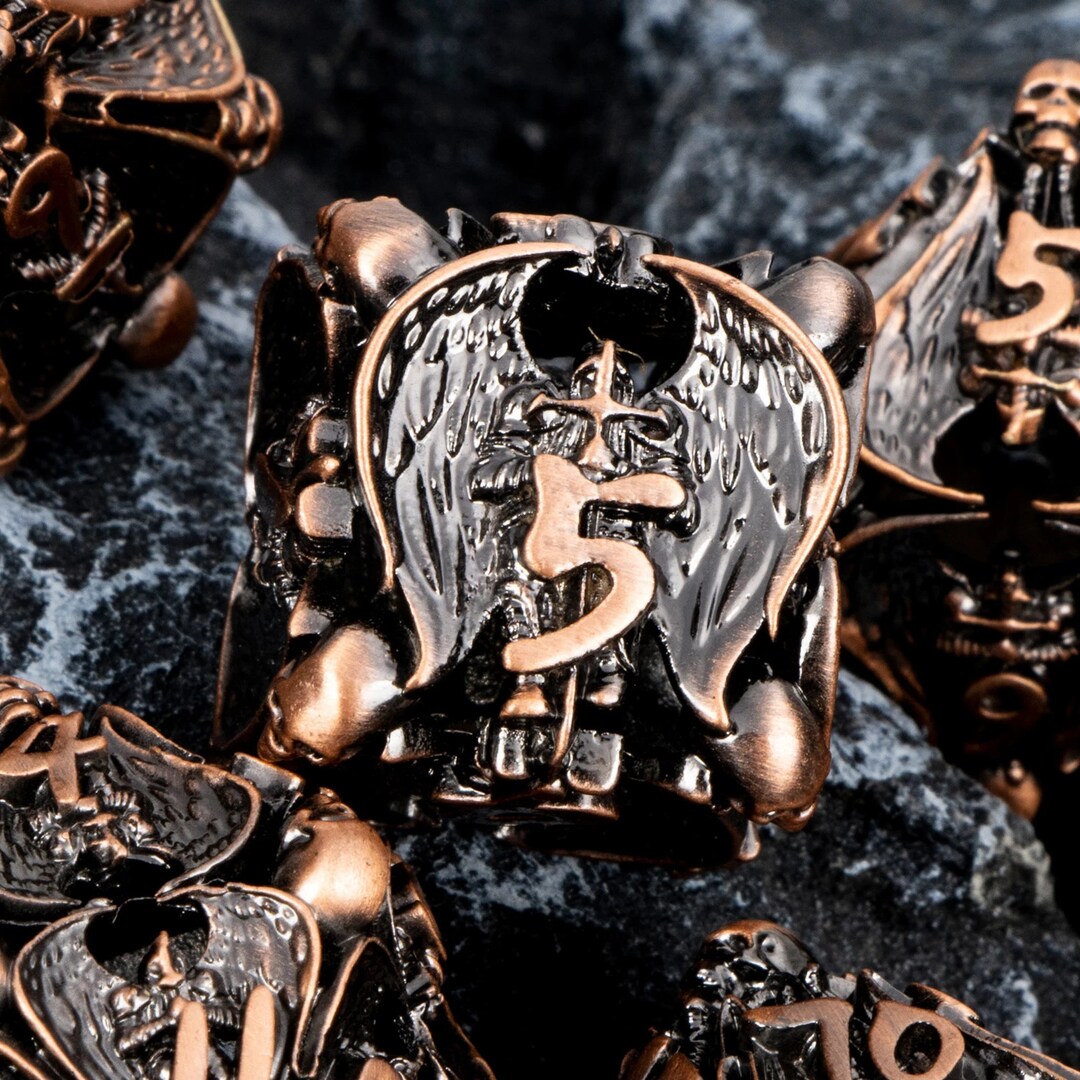 DND Metal Angel Red Copperdice Set Dungeon and Dragon Polyhedral Table ...