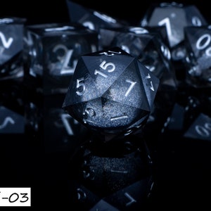 DD D6 Green Liquid Flow Core RPG Polyhedral Sharp Edge Handmade Galaxy ...