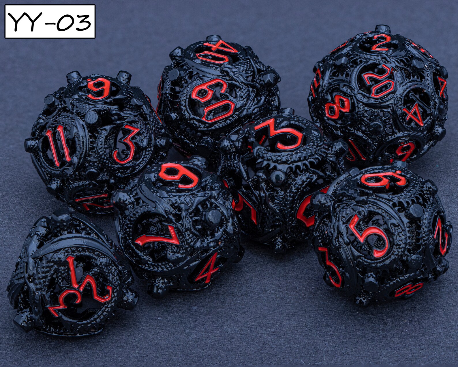 Dnd Dragon D20 Metal Polyhedral RPG Drip Blood D6 Hollow - Etsy