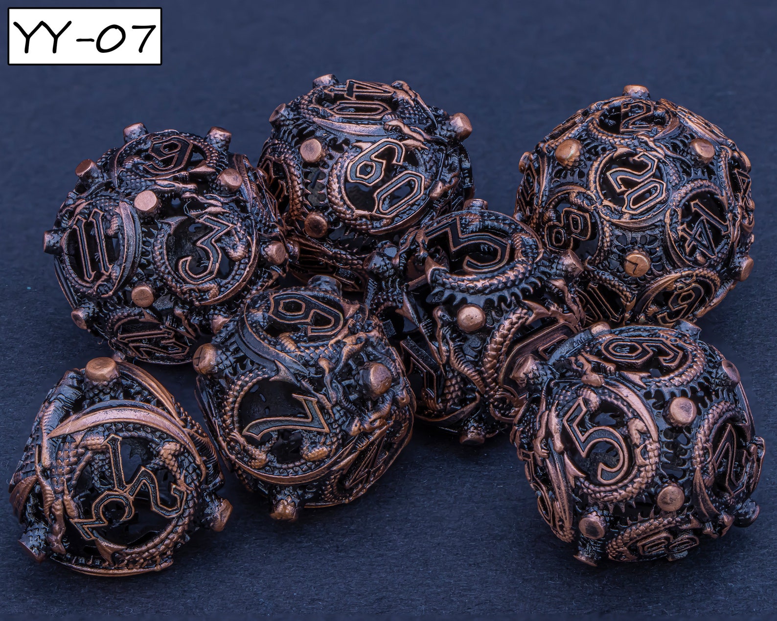 Dnd Dragon D20 Metal Polyhedral RPG Drip Blood D6 Hollow - Etsy